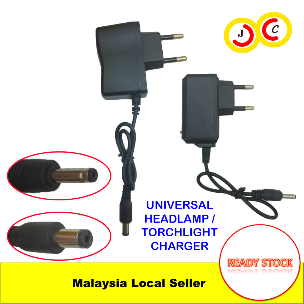 AC to DC 4.2V 0.5A Charger Lampu Kepala Pengecas Headlight/Headlamp ...