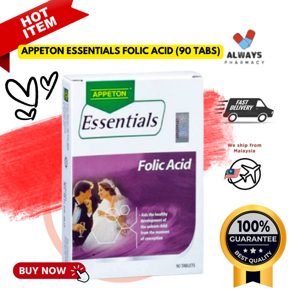 1 BOX - APPETON ESSENTIALS FOLIC ACID (90 TABS) - FOLIC ACID FOR ...