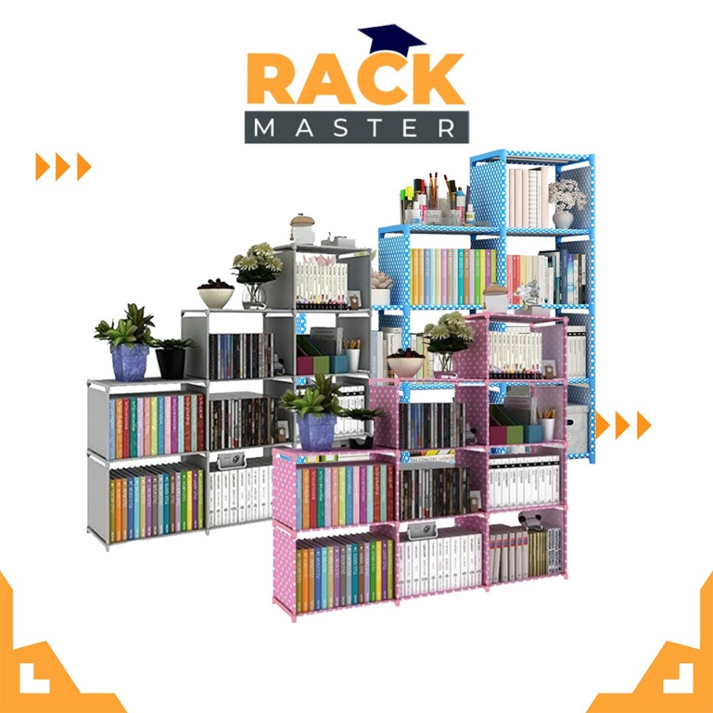 𝗥𝗔𝗖𝗞 𝗠𝗔𝗦𝗧𝗘𝗥 Korean DIY 9 Column Book Storage Shelf Storage Rack ...