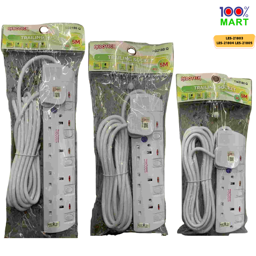 [100% Mart] Trailling Socket Extention Wire White Siirm 5 Meter 3G/4G ...
