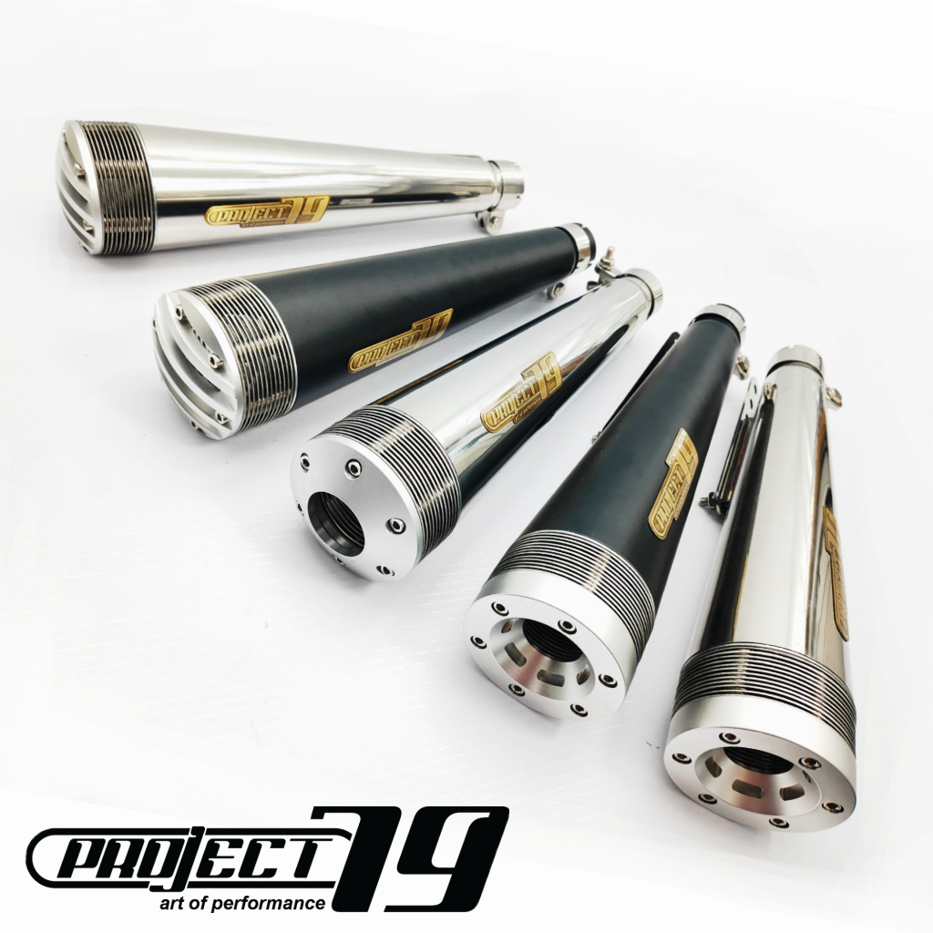 Project79 Universal Muffler Chopper Ekzos Tabung Superbike Black Silver ...