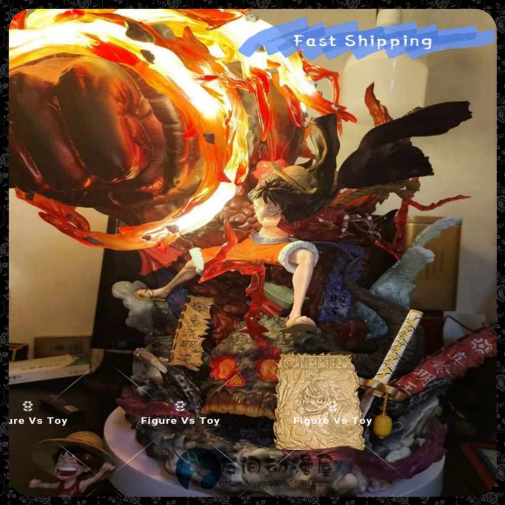 READY STOCK69CM ONE PIECE MANQI GEAR THREE FIRE HAND LUFFY LIGHT UP ...