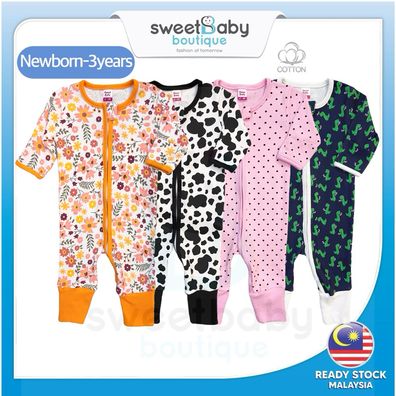 Baby Sleepsuit Zip Boy Girl Sleepwear Nightwear Jumpsuit Romper Newborn ...