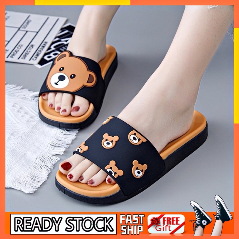 〔Young.Wears〕Cute Women Rilakuma Cute Bear Casual Rubber Sandal Ladies ...