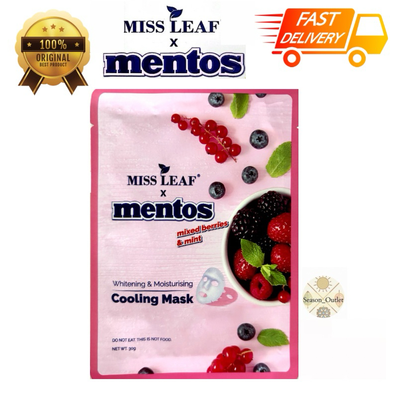 Miss Leaf X Mentos Mask Lemon Witch Hazel / Mixed Berries Mint - Anti ...