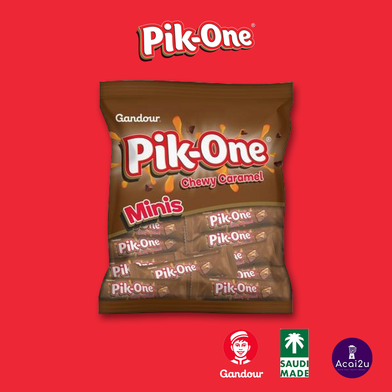 Pik-One Chewy Caramel Chocolate 16.5g 1 Bag Pack of 18 (16.5g x 18's ...