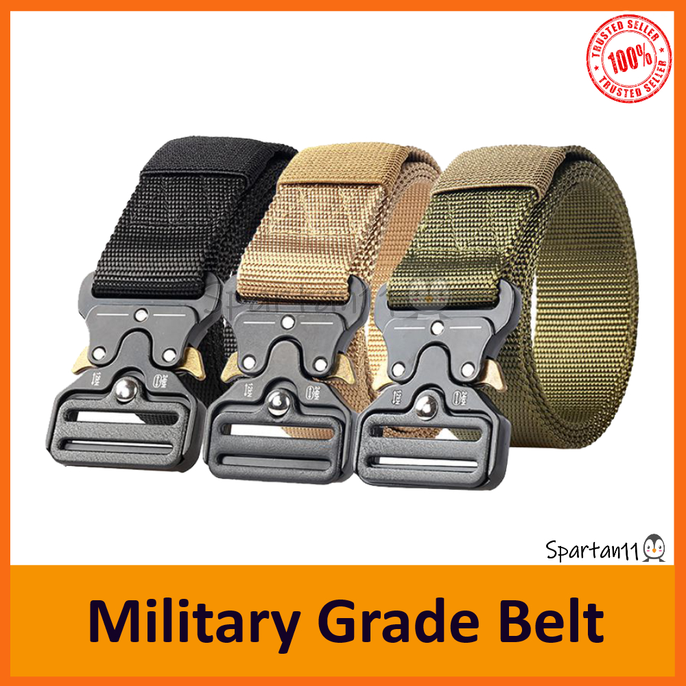 Military Men Tactical 125cm Long Fast Release Belt Trainer Army Metal ...