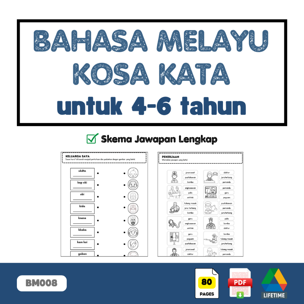 [PDF] Tadika Latihan Bahasa Melayu Kosa Kata Kindergarten Preschool Malay Worksheet | Shopee ...