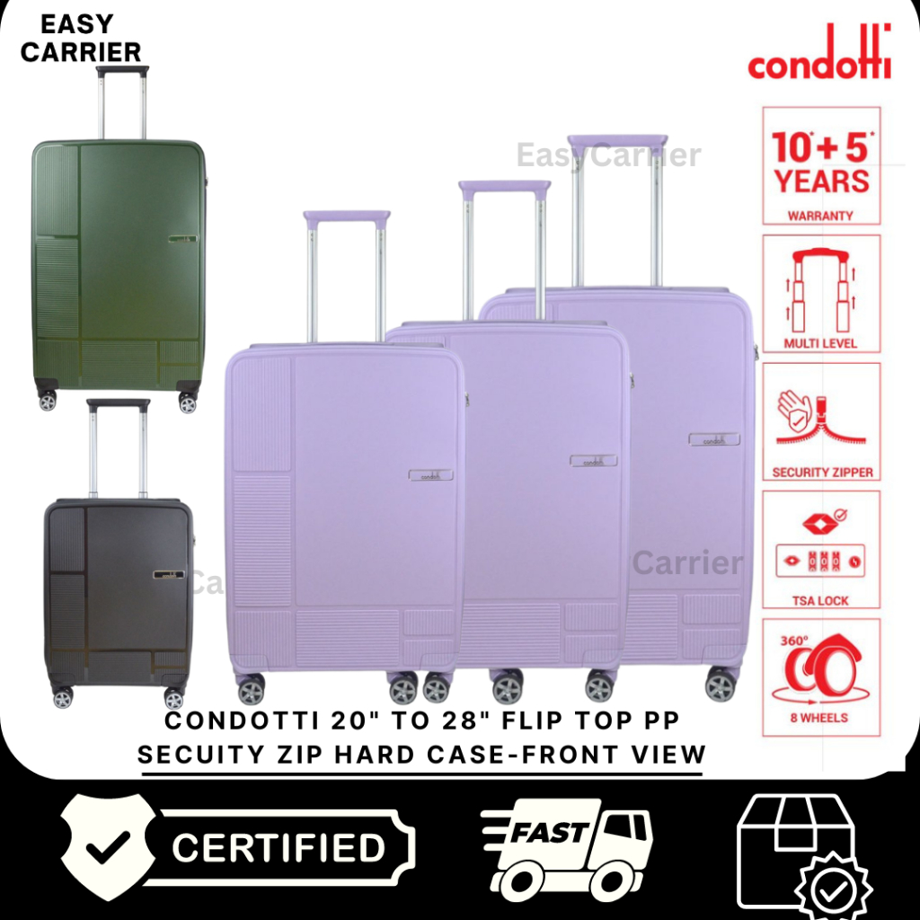 [READY STOCK] CONDOTTI 20" TO 28" FLIP TOP UNBREAKABLE PP ANTI THEFT ...