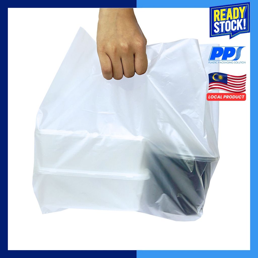 50pcs Plastic Handle Bag/ Plastic Punch Hole Bag/ Cake Box Packaging ...