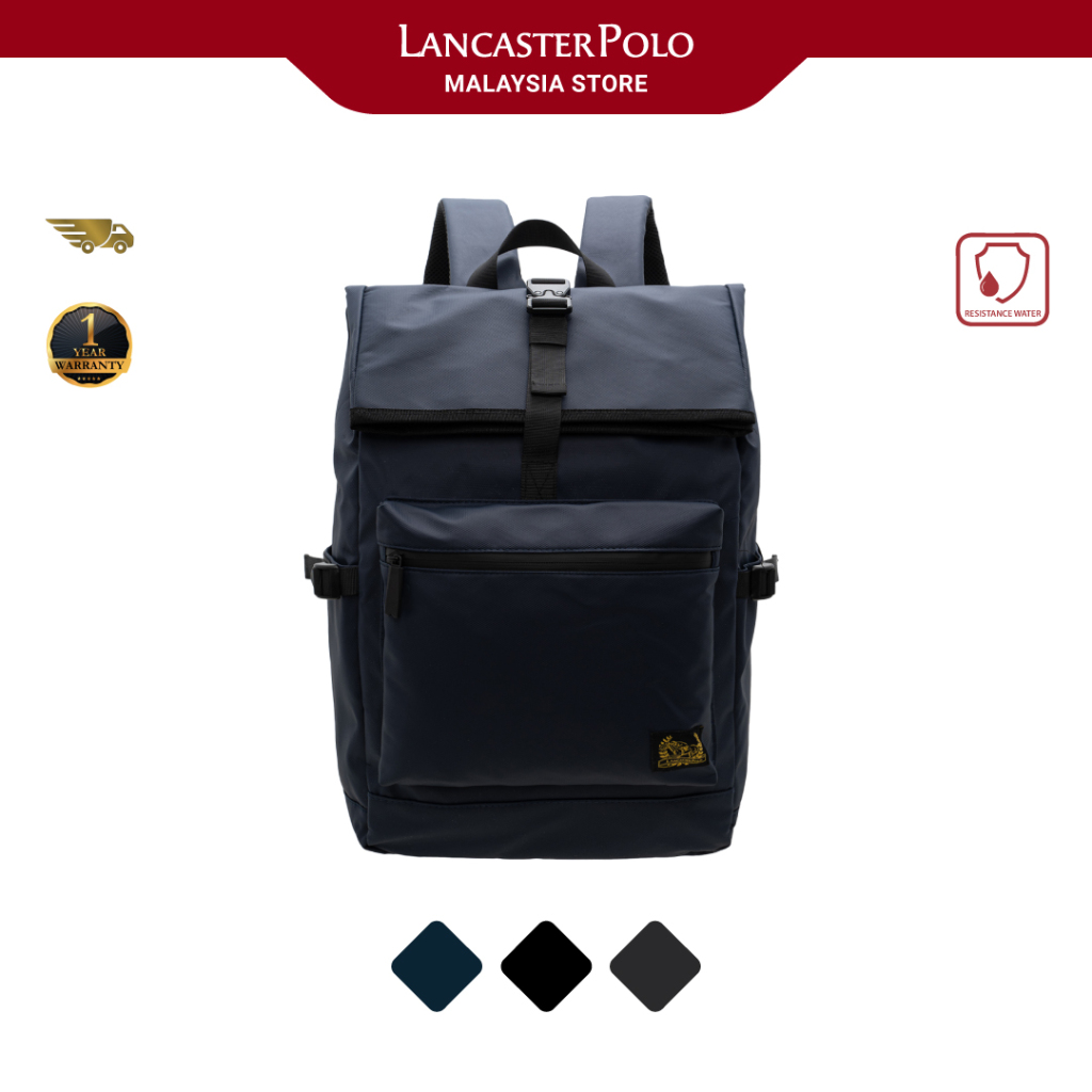 Lancaster Polo Roll Top Outdoor Multipurpose Water-Resistant Backpack ...