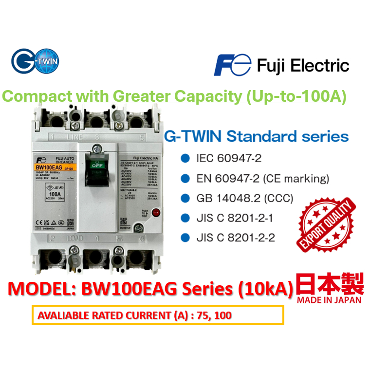 FUJI ELECTRIC (MCCB) Moulded Case Circuit Breaker 3 Pole (BW100EAG ...