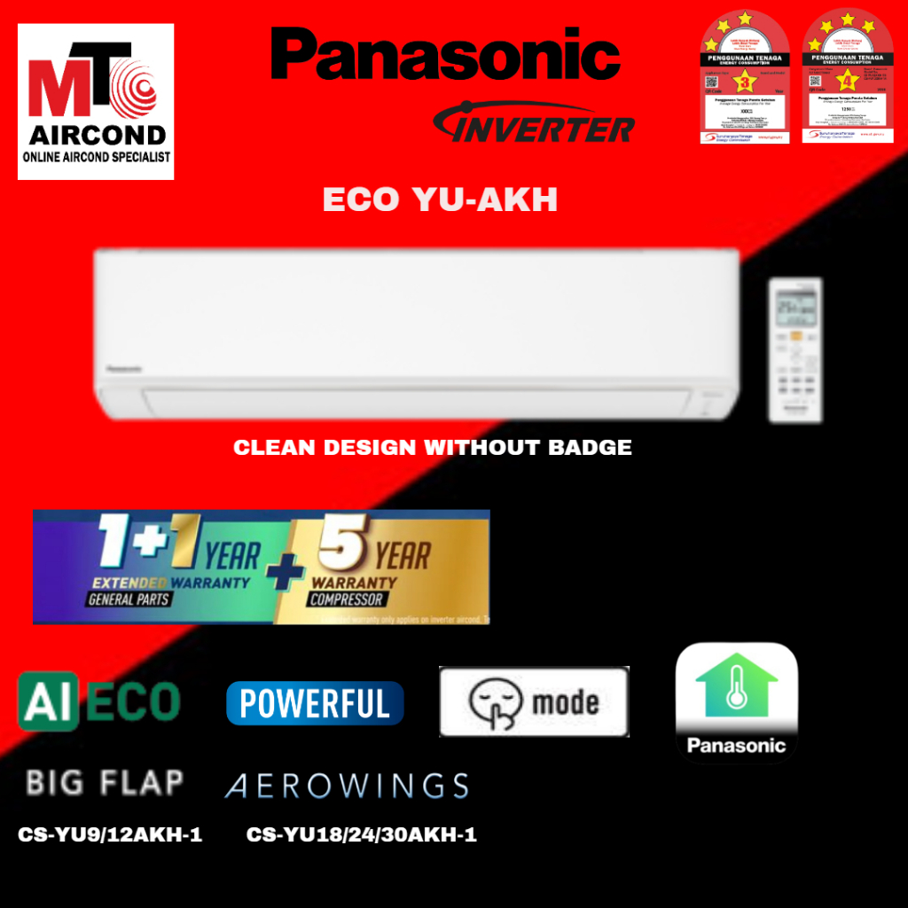 [MTO] PANASONIC INVERTER R32 AIR CONDITIONER NEW MODEL YU-AKH/PU-AKH/KU ...