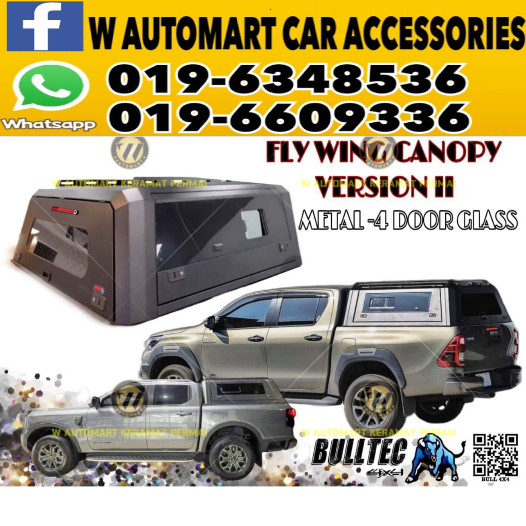 TOYOTA HILUX VIGO REVO ROCCO ROGUE BULLTEC V2 METAL FLY WING CANOPY | Shopee Malaysia