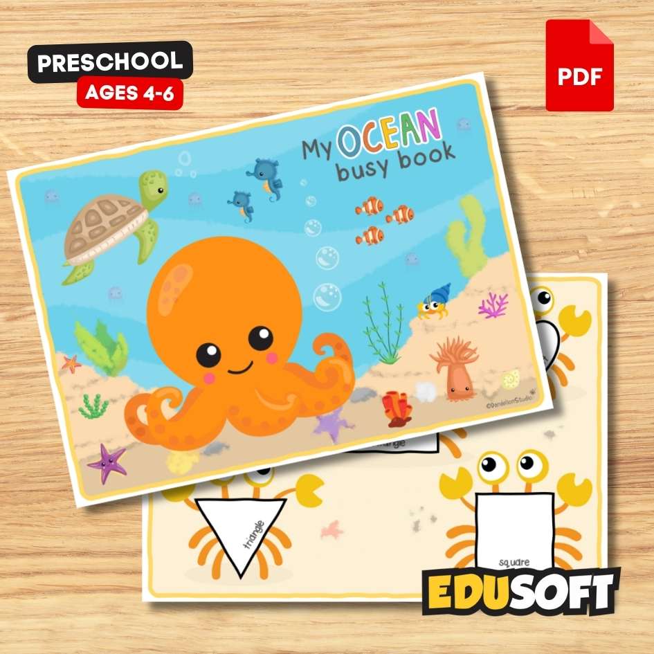 [ Soft Copy/ PDF ] My Ocean Busy Book | Printable Worksheets For Kids ...