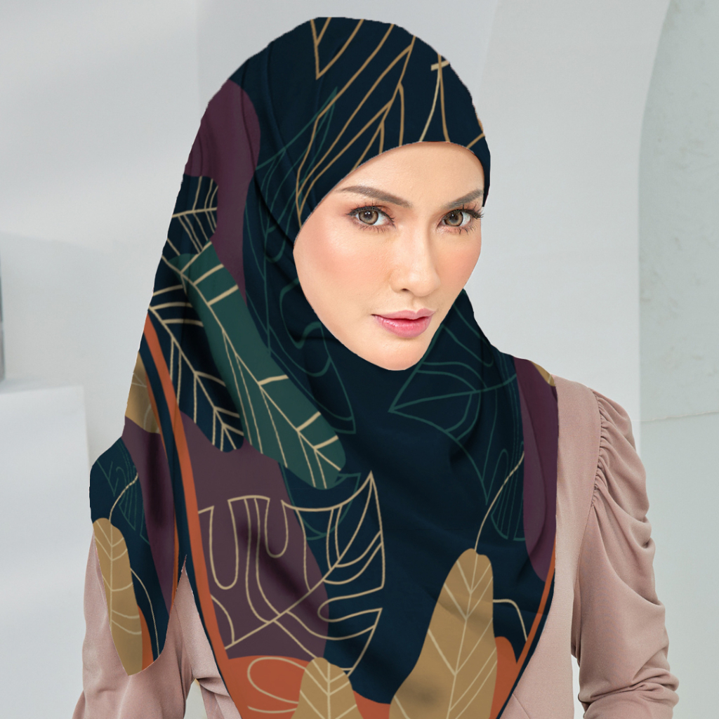 DIYAN Twine Chiffon Square | Brown Orange | Shopee Malaysia