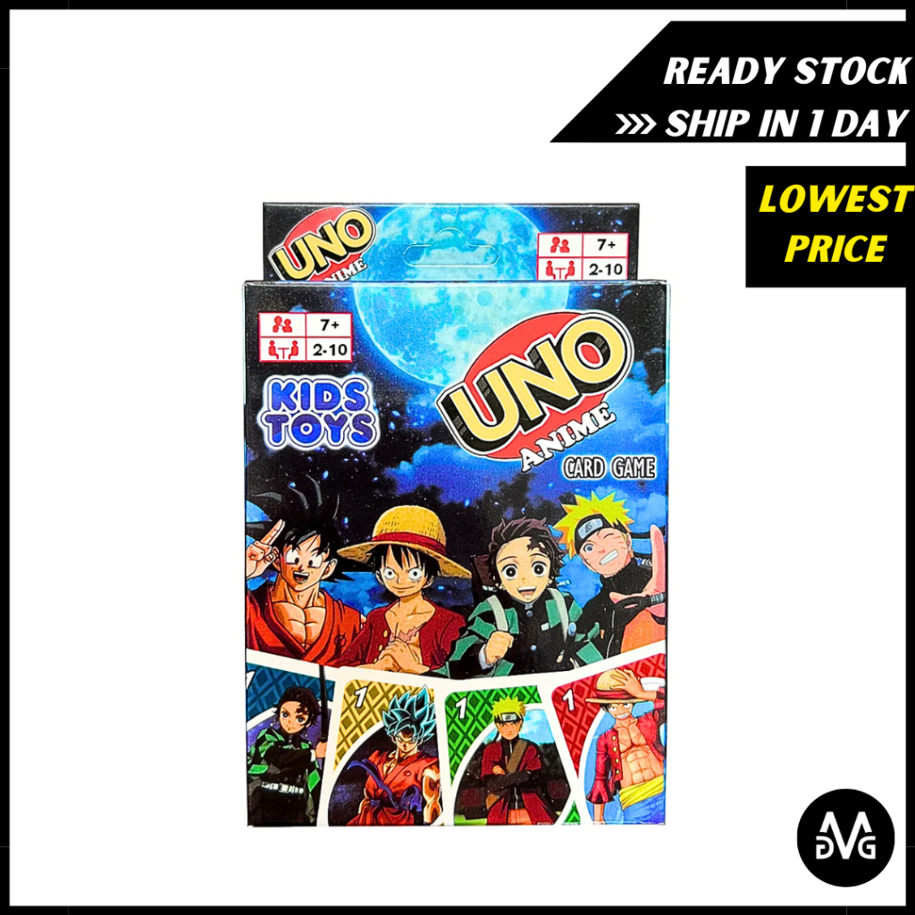 Uno Anime Card Game Board Game for Kids OnePiece, Naruto, Dragon Ball ...