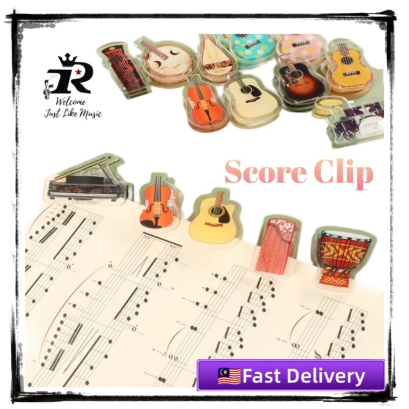 [Just Like Music]Mini Clip Score Clip Transparent Musical Instrument ...