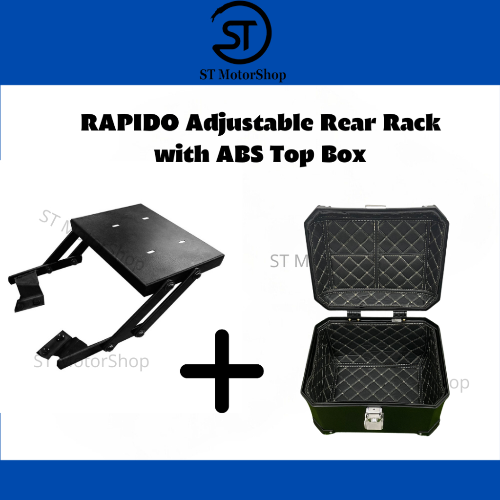 RAPIDO Adjustable Rear Rack Top Box Abs Material 35l 45l Kotak ...
