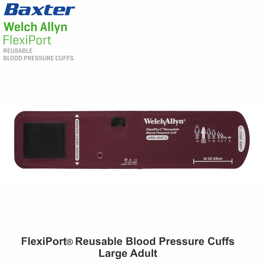 Welch Allyn Reuse-12 FlexiPort Reusable Blood Pressure Cuffs - Large ...