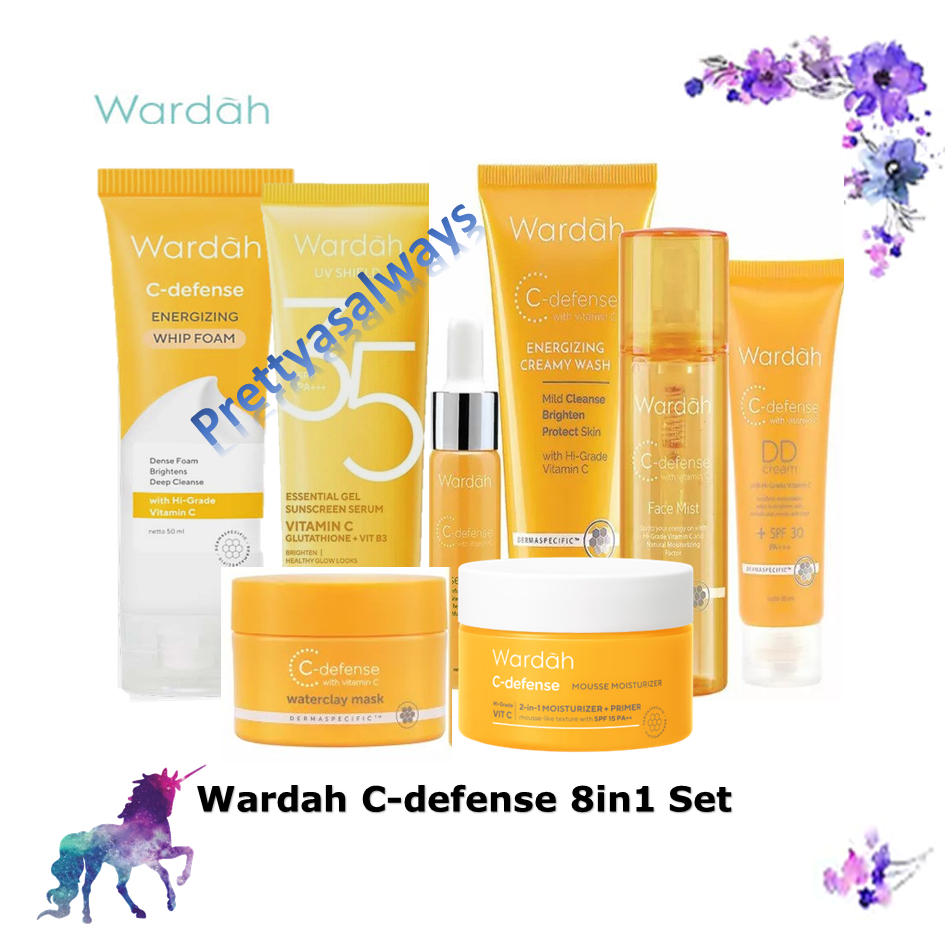 Wardah C-Defense Full Set 8 in 1 Skincare | Shopee Malaysia