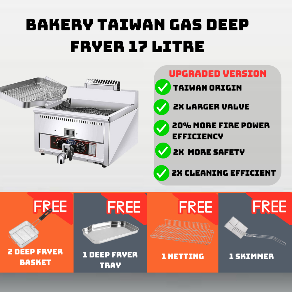 AUTO GAS DEEP FRYER 17 LITER Ayam Gunting/deep fryer gas/ayam gunting ...