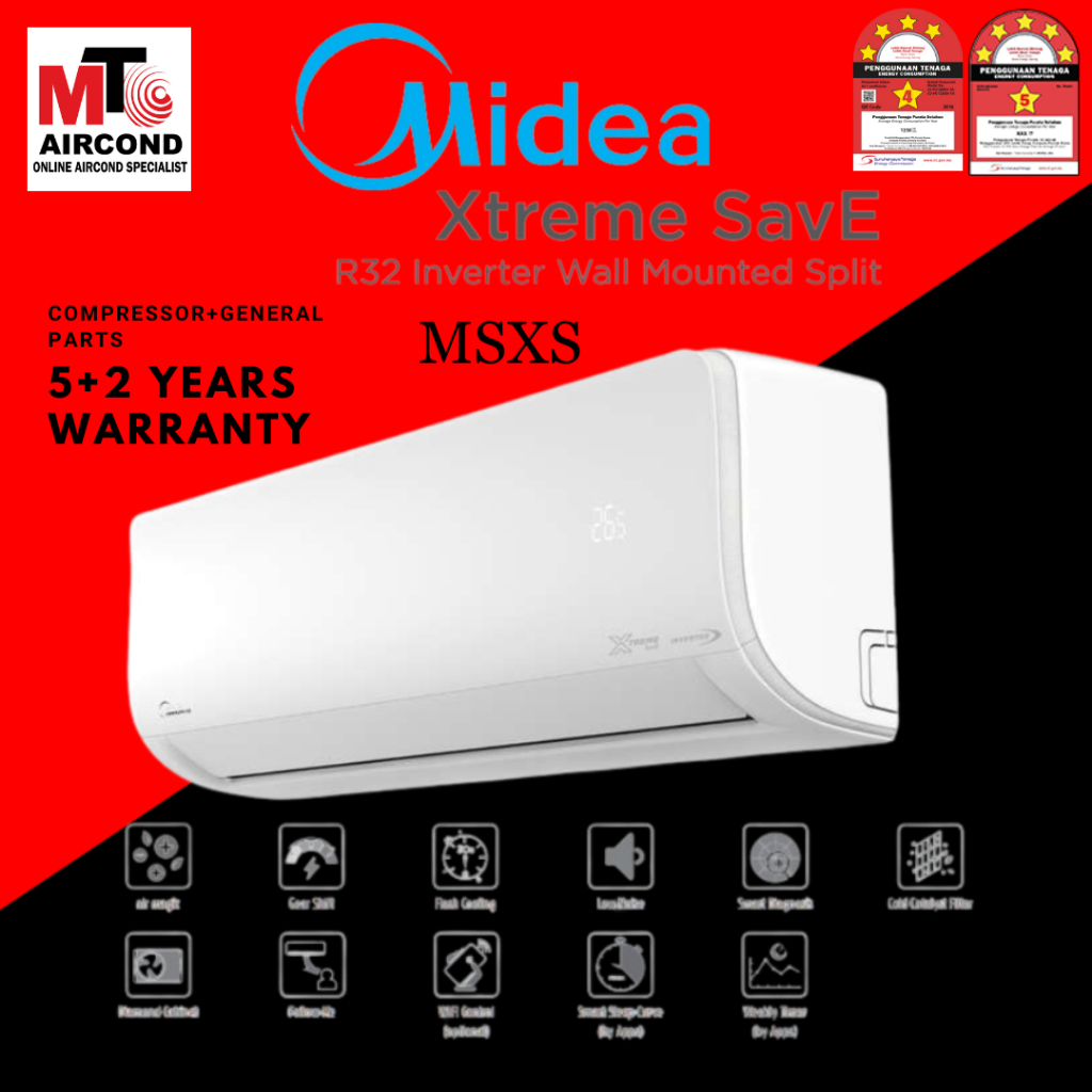 [MTO] MIDEA AIRCOND R32 INVERTER (MSXS) XTREME SAVE SERIES (MSEP) ALL EASY PRO SERIES | Shopee ...