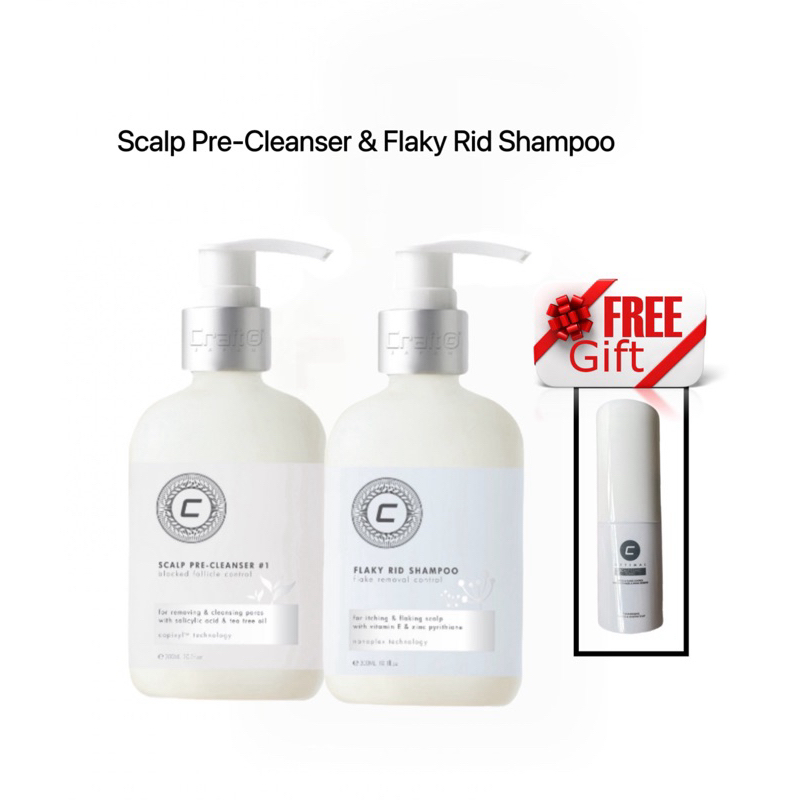 Craft Scalp Pre Cleanser 300ml & Craft Flaky Rid Shampoo 300ml FREE ...