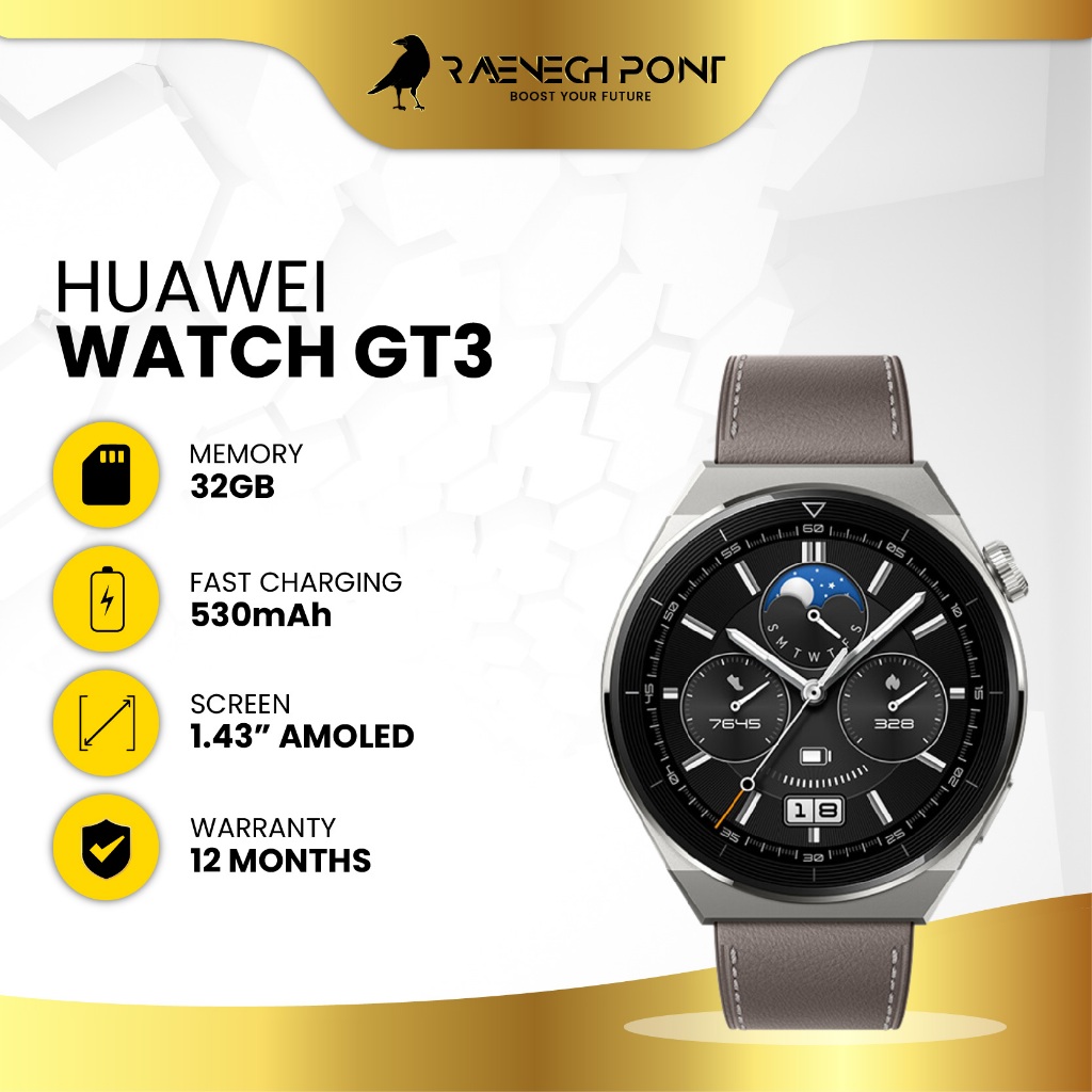 Huawei Watch GT3 Pro 46mm Smart Watch Bluetooth 智能手表 Jam Tangan Pintar ...