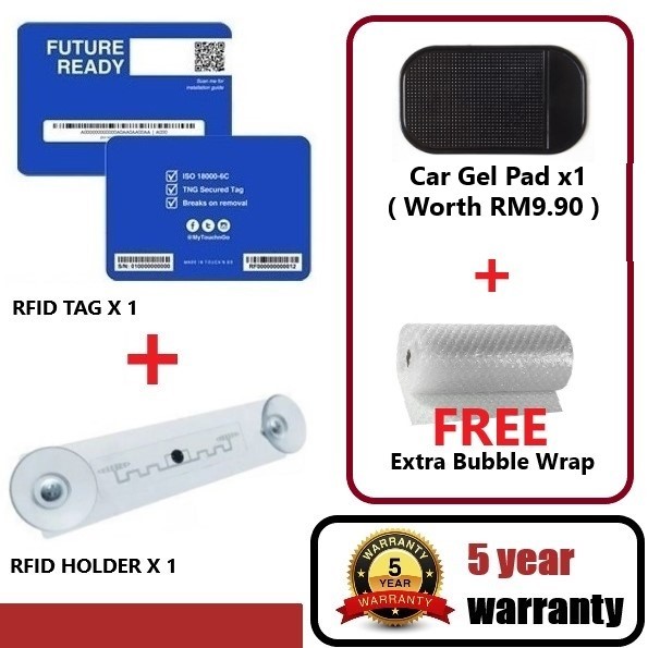 RFID Touch n Go TNG RFID Tag Sticker Smart Tag For Car Smart Holder ...