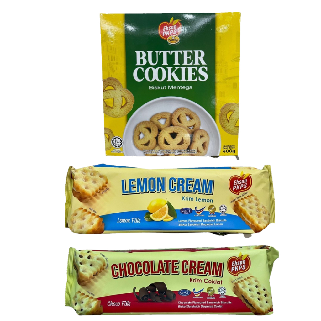 {Set} Biskut Mentega + Biskut Sandwich Berperisa Lemon + Coklat Ehsan ...