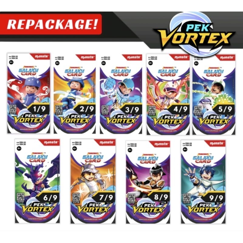 BoBoiBoy Galaxy Card : Pek Vortex REPACKAGE | Shopee Malaysia