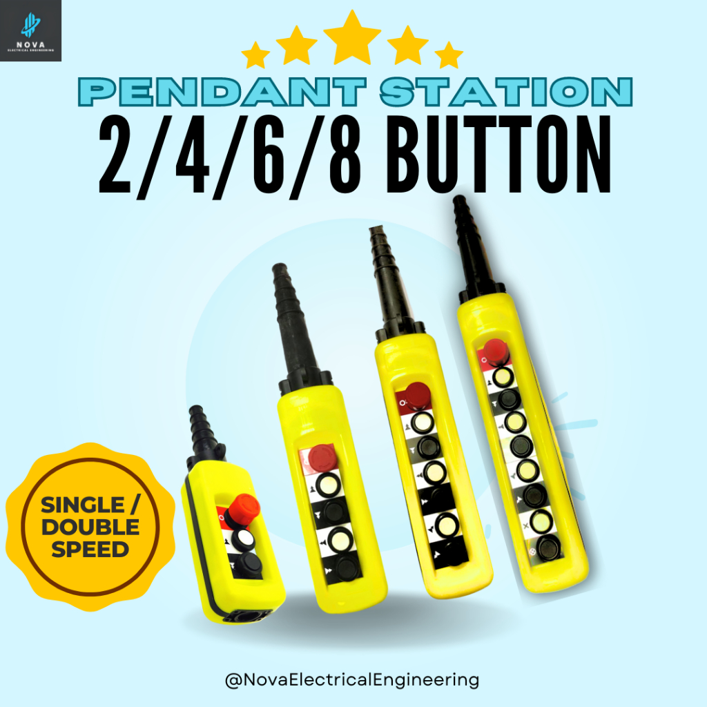 2/4/6/8-Button Double-Speed Hoist Pendant Control Station with ...