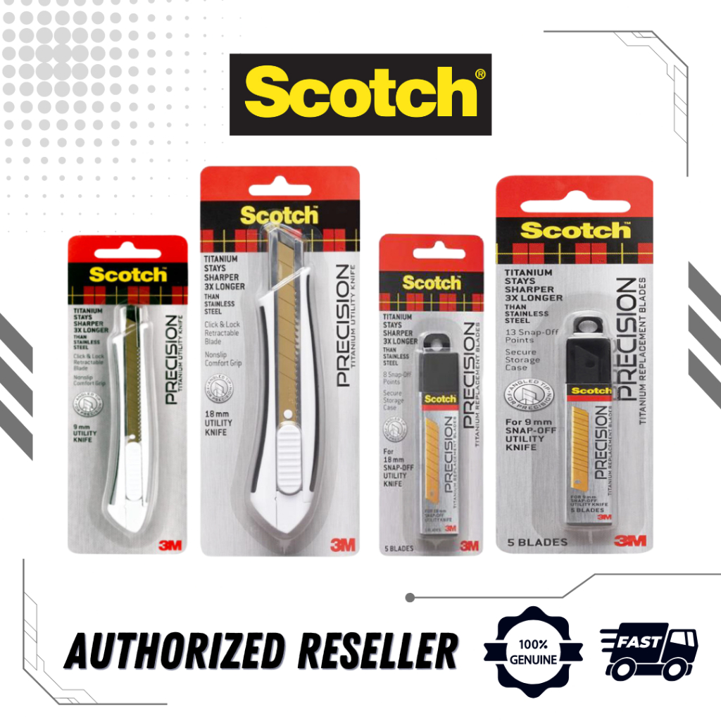 3M Scotch Titanium Knife Cutter / Refill Blades (5 Blades/Pack ...