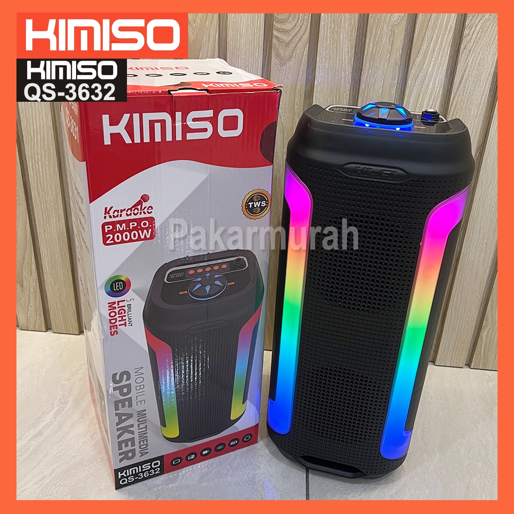 KIMISO Speaker QS-3627/3628/3629/3630/3631/3632 Wireless Portable Bluetooth Speaker With Full ...