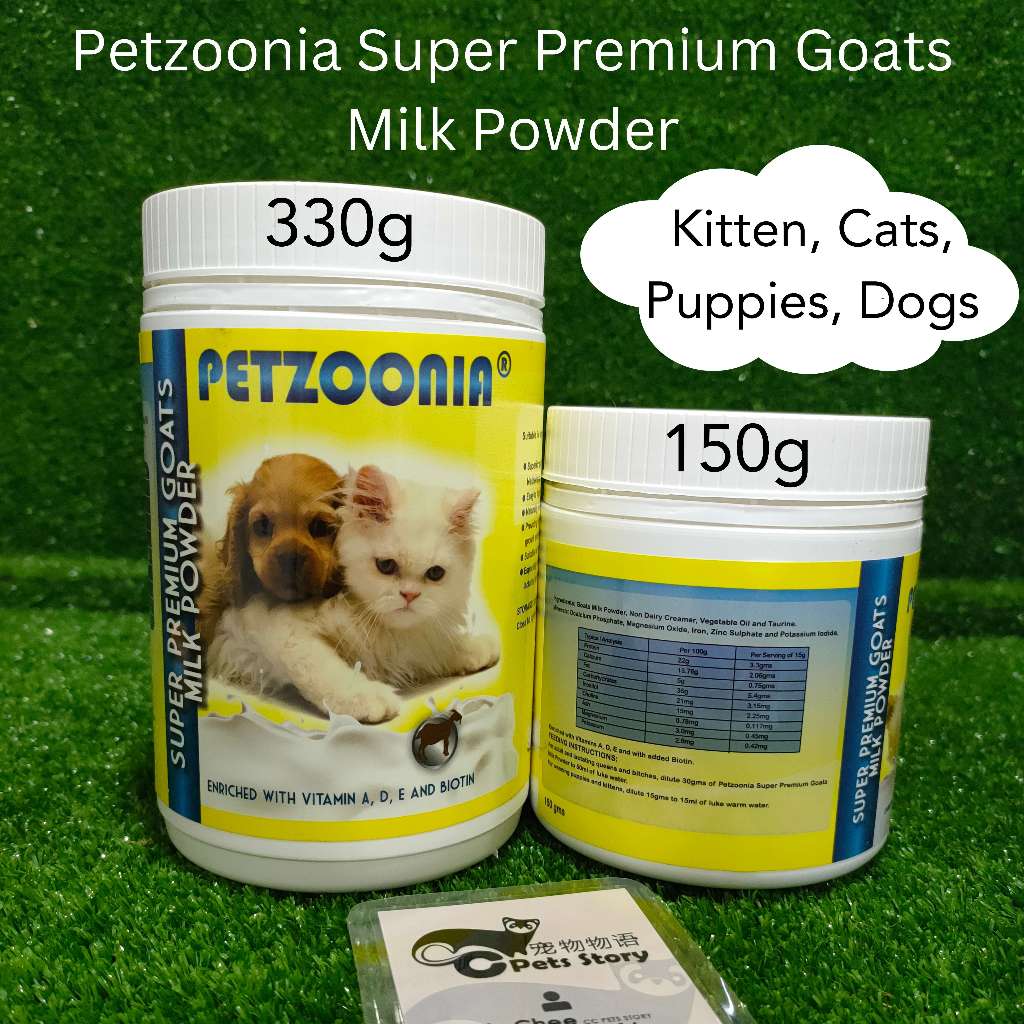 CC Pets Story | Petzoonia Super Premium Goats Milk Powder 150g or 330g. For kitten, cat, puppies ...
