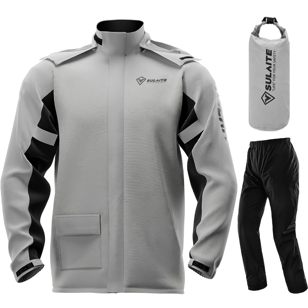 SULAITE Rain Suit Motorcycle Rain Gear Suit for Men & Women Jackets ...