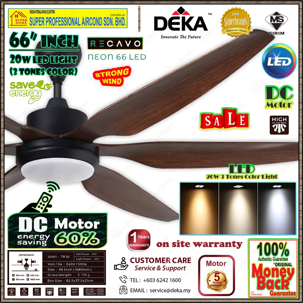 Recavo DC Fan Remote Control Ceiling Fan DC Inverter Motor Ceiling Fan ...