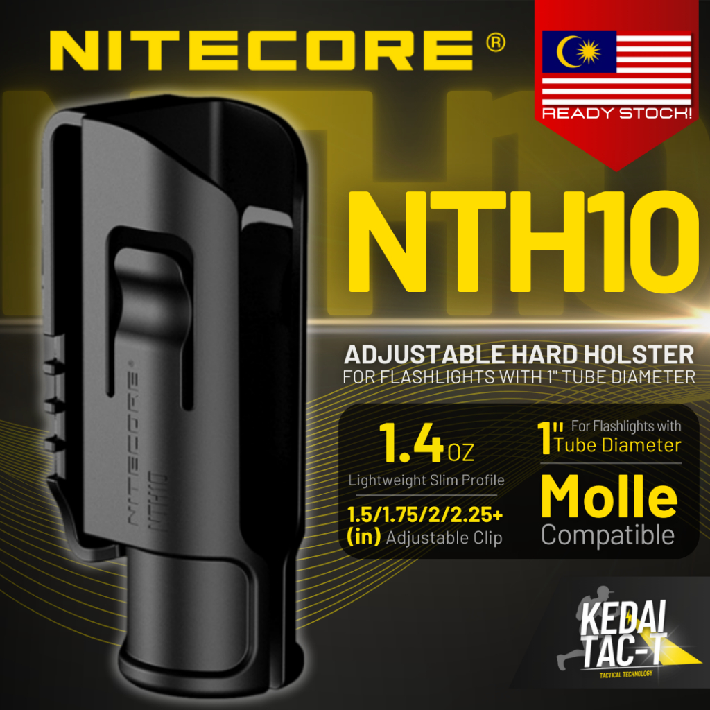 NITECORE NTH10 - Rigid 1 in Diameter Flashlight Adjustable Holster ...