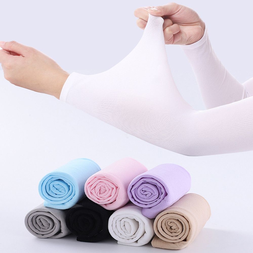 UV Sun Block Cool Ice Silk Slim Hand Sock - Random Colour (1 Pair ...