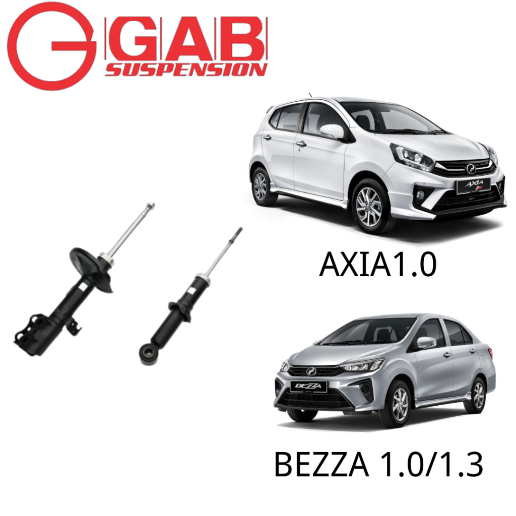 Original GAB Super Absorber - FRONT & REAR GAS AXIA 1.0 (14-22), BEZZA ...