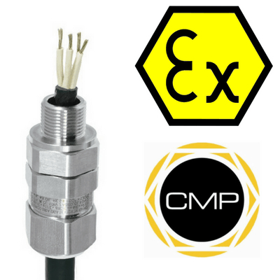 CMP TE1FU Exd Exe Stainless Steel Cable Gland c/w Locknut, Earth Tag ...