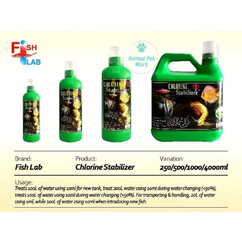 Fish lab chlorine stabilizer with aloe vera/anti chlorine (250ml/500ml ...