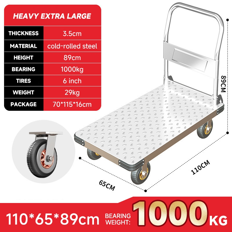 Heavy duty Trolley Foldable Hand Truck 1000kg load bearing Troli Barang Silent wheels 手推车 ...