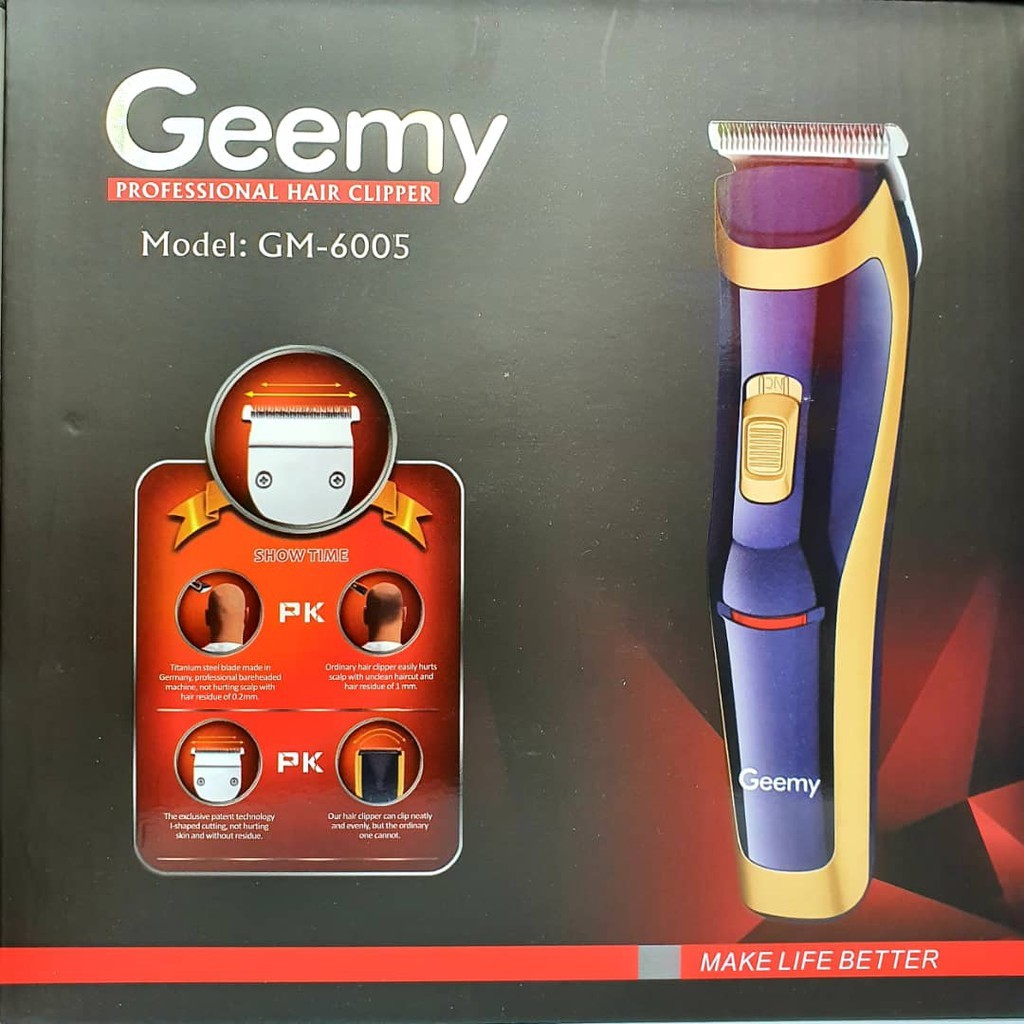 Geemy GM-6005 Professional Cordless Hair&Beard Trimmer | Shopee Malaysia