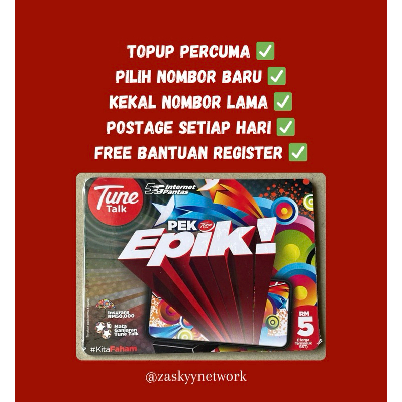 SIMKAD UNLIMITED TUNETALK / UNLIMITED INTERNET / SIMKAD TUNETALK / PEK ...