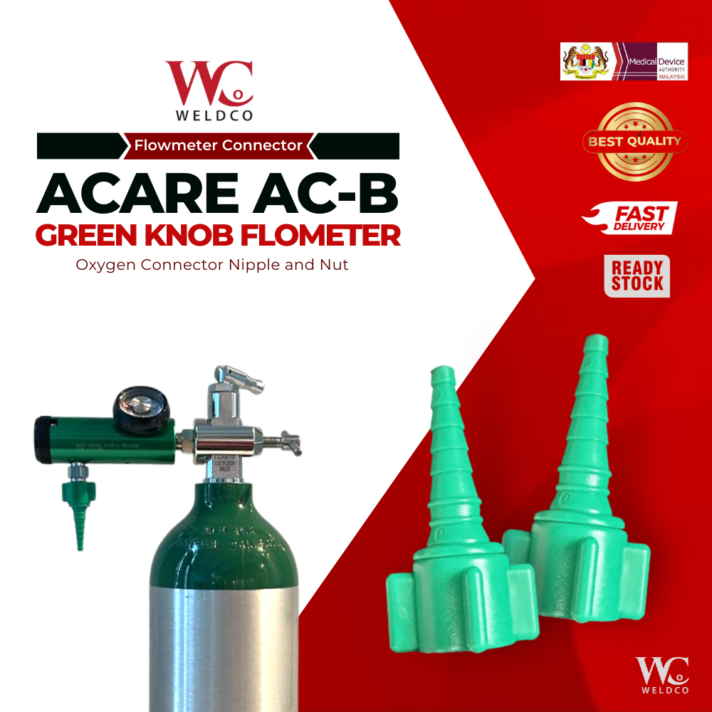 [MDA APPROVED] ACARE Green Knob Flowmeter Oxygen Connector Nipple and ...