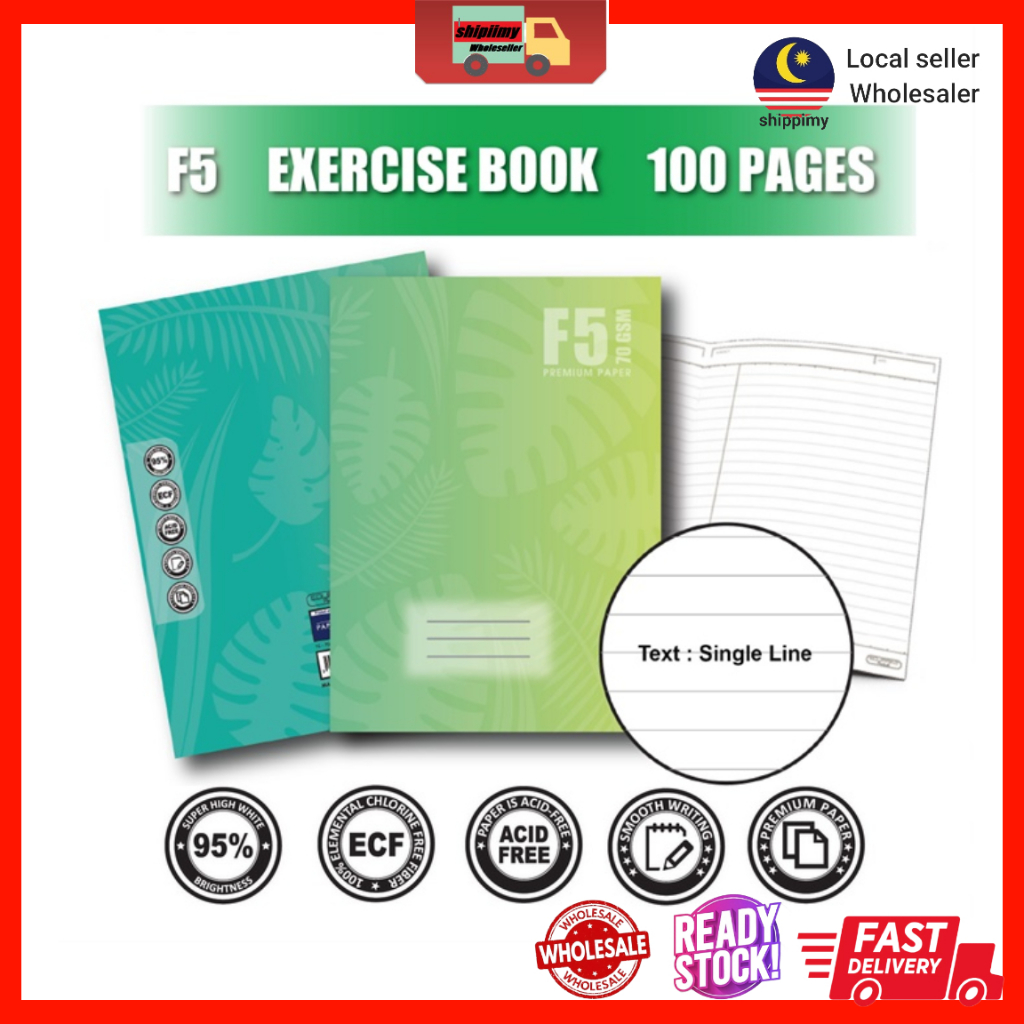 EDU Paper Softcover Notebook F5 EXERCISE BOOK Buku Nota Tulis 70gsm 80 ...