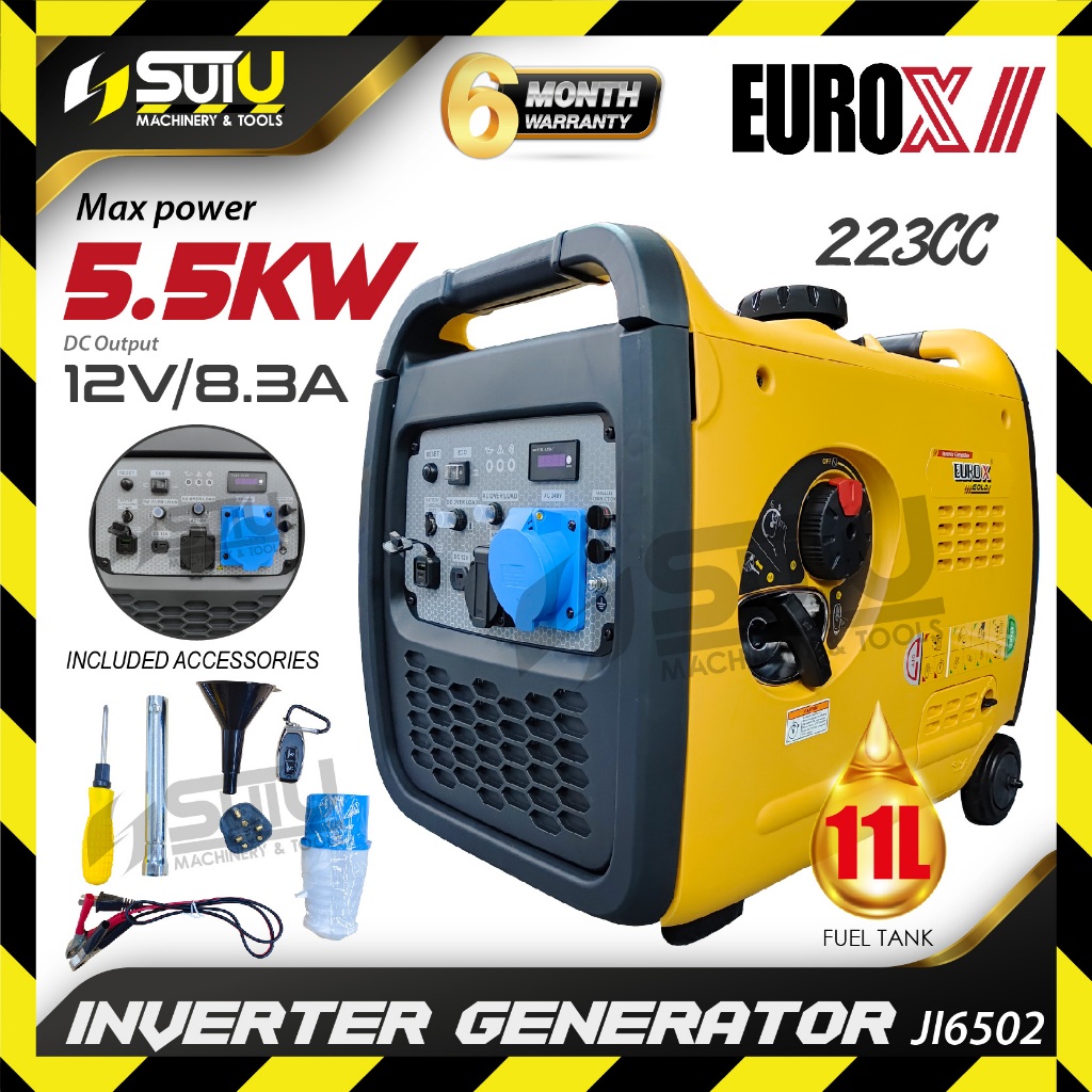 [NEW] EUROX JI6502 223CC Inverter Generator / Penjana 5.5kW | Shopee Malaysia