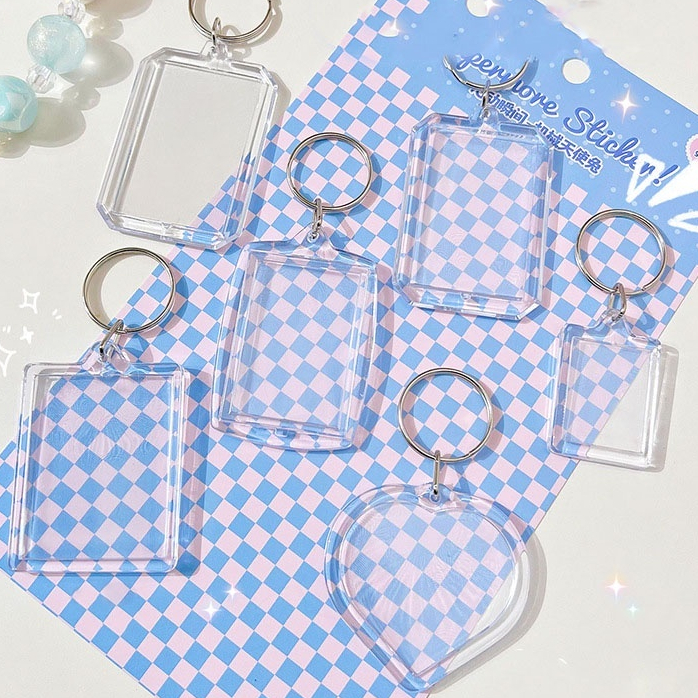Photo Frame Keychian Acrylic Picture Frame Keyring DIY （No photo just ...